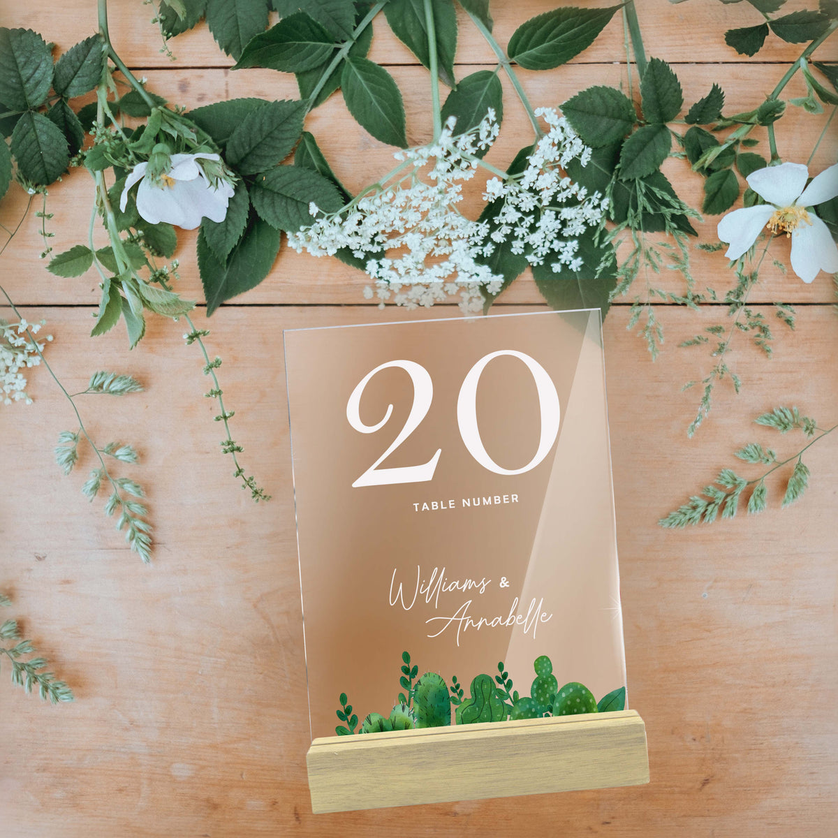 Cactus Table Number - Customisable and Personalised | Givi Gifts