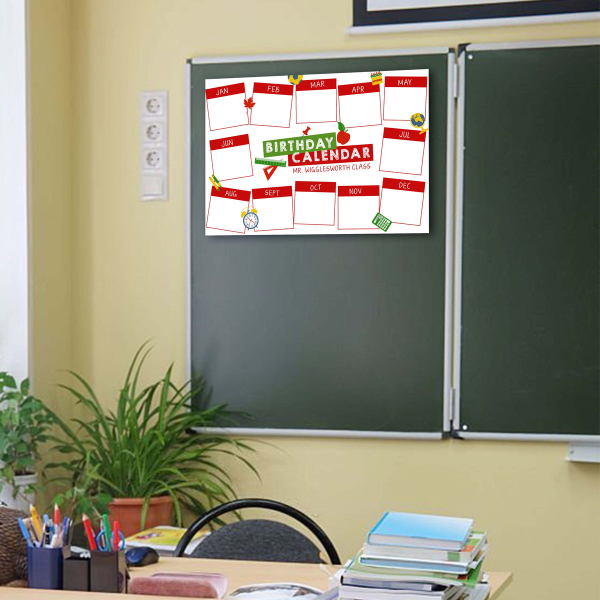 Printed Acrylic Classroom Monthly Birthday Calendar | Givi Gifts