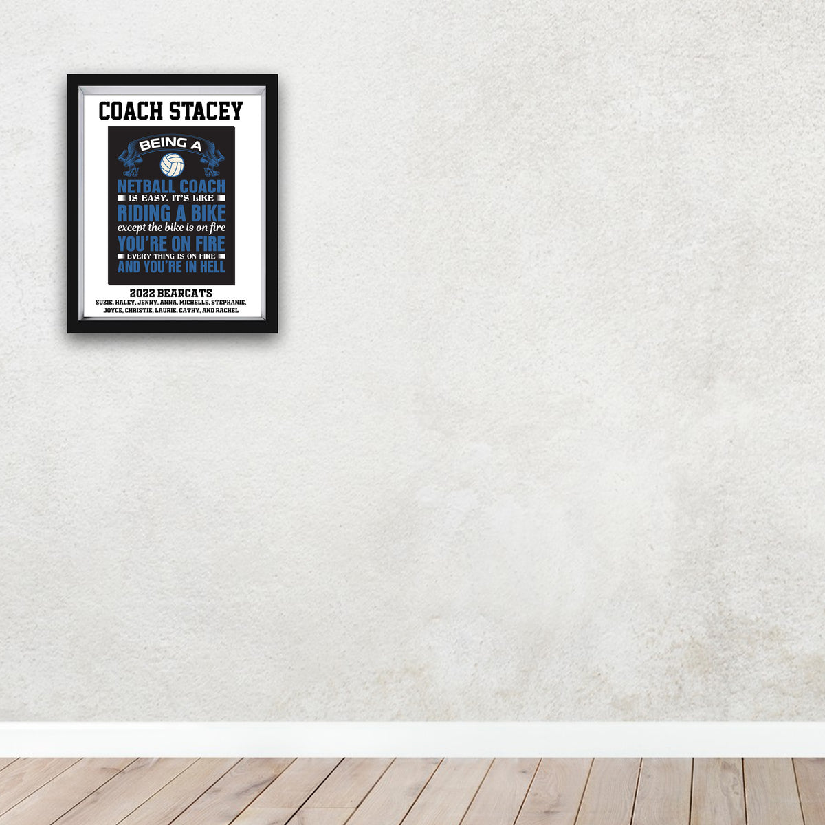 Personalised "Being A Netball Coach" Frame + Print | Givi Gifts