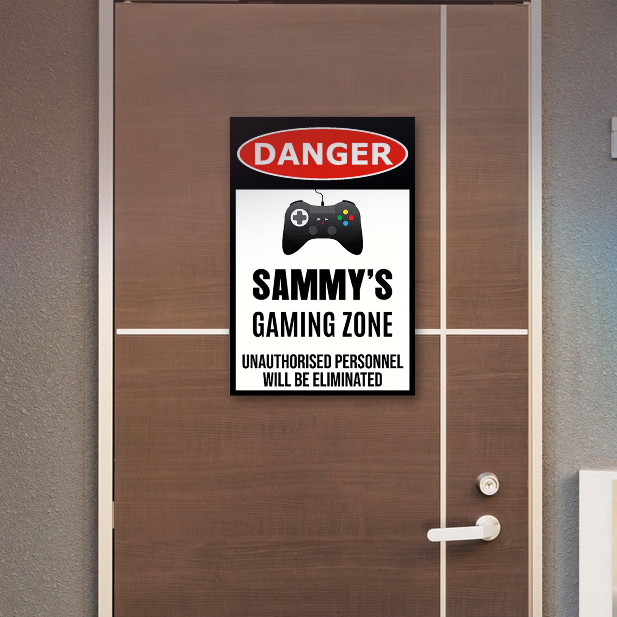 Personalised Danger Gaming Zone Sign | Givi Gifts