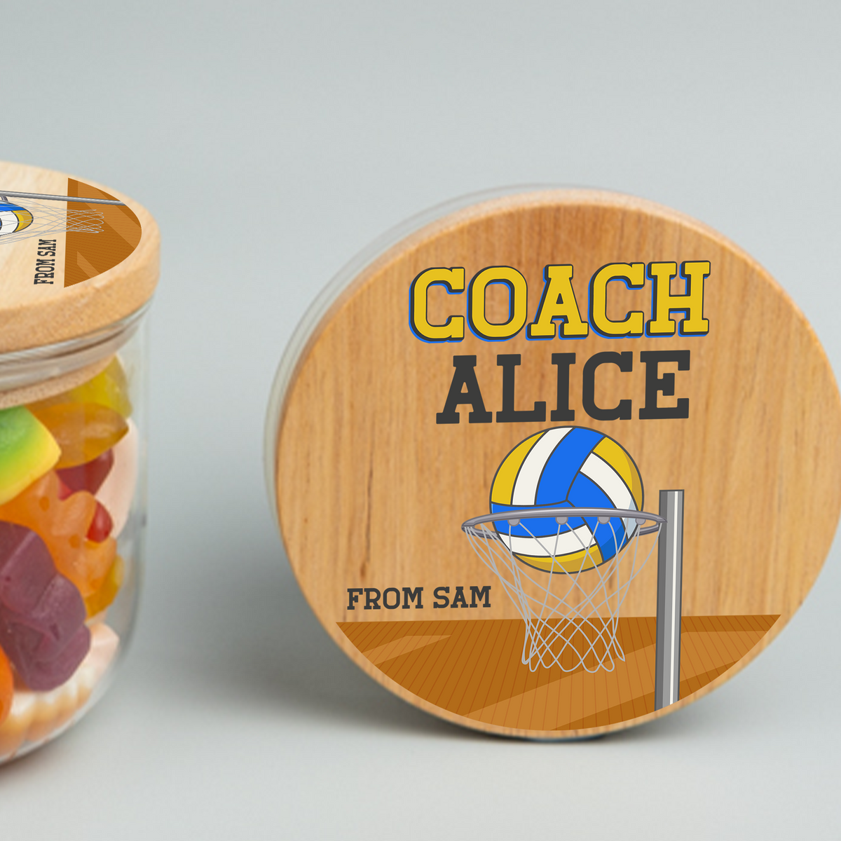Personalised Netball Coach Lolly Jar | Givi Gifts