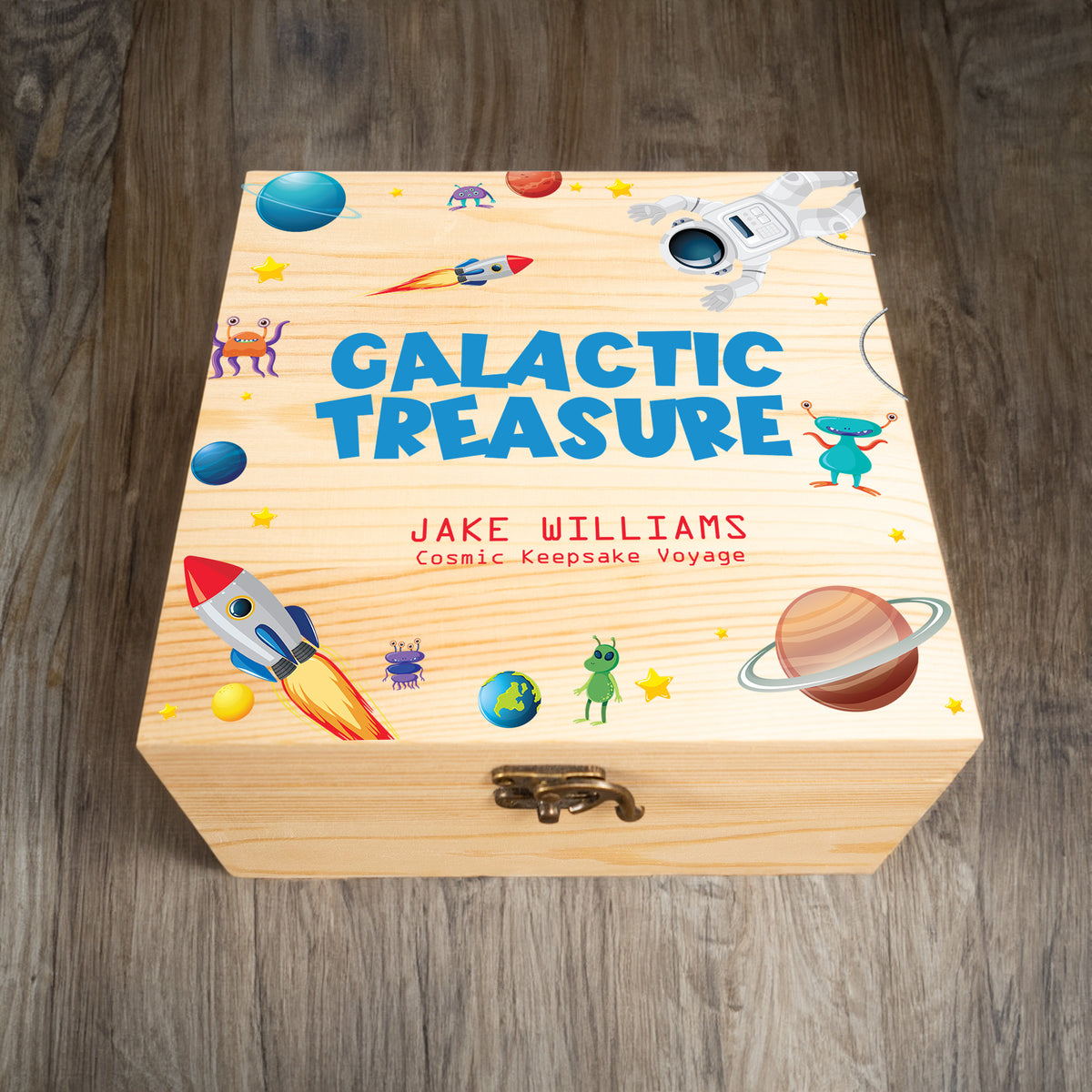 Personalised "Galactic Treasure" Wooden Keepsake Box | Givi Gifts
