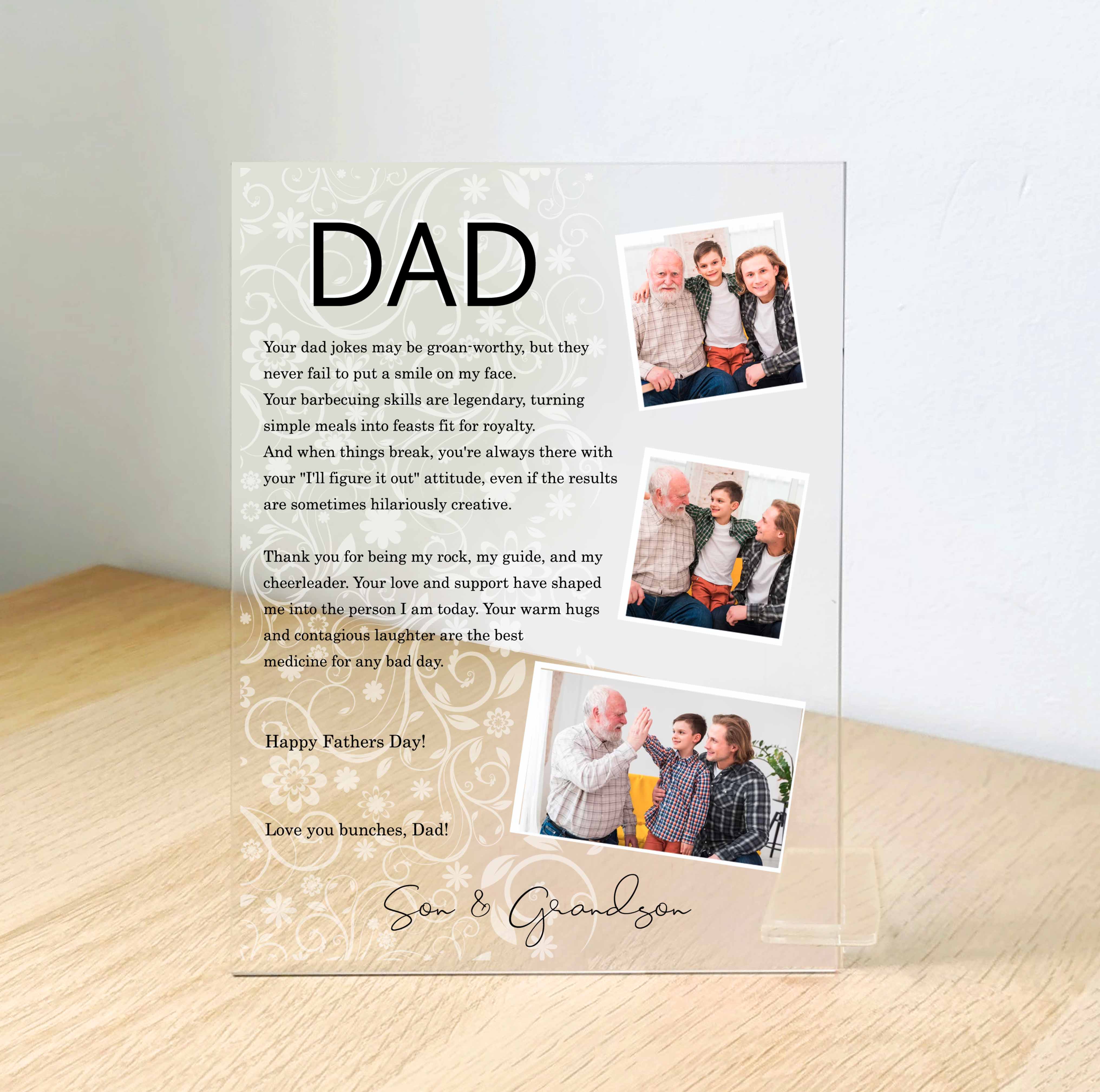 My letter to Dad Personalised Acrylic Plaque | Givi Gifts