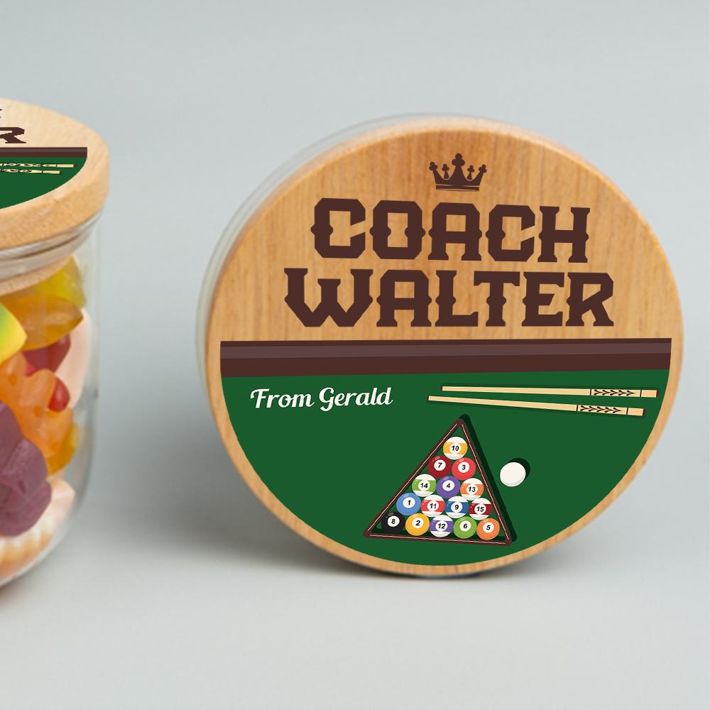 Personalised Billiard Coach Lolly Jar | Givi Gifts