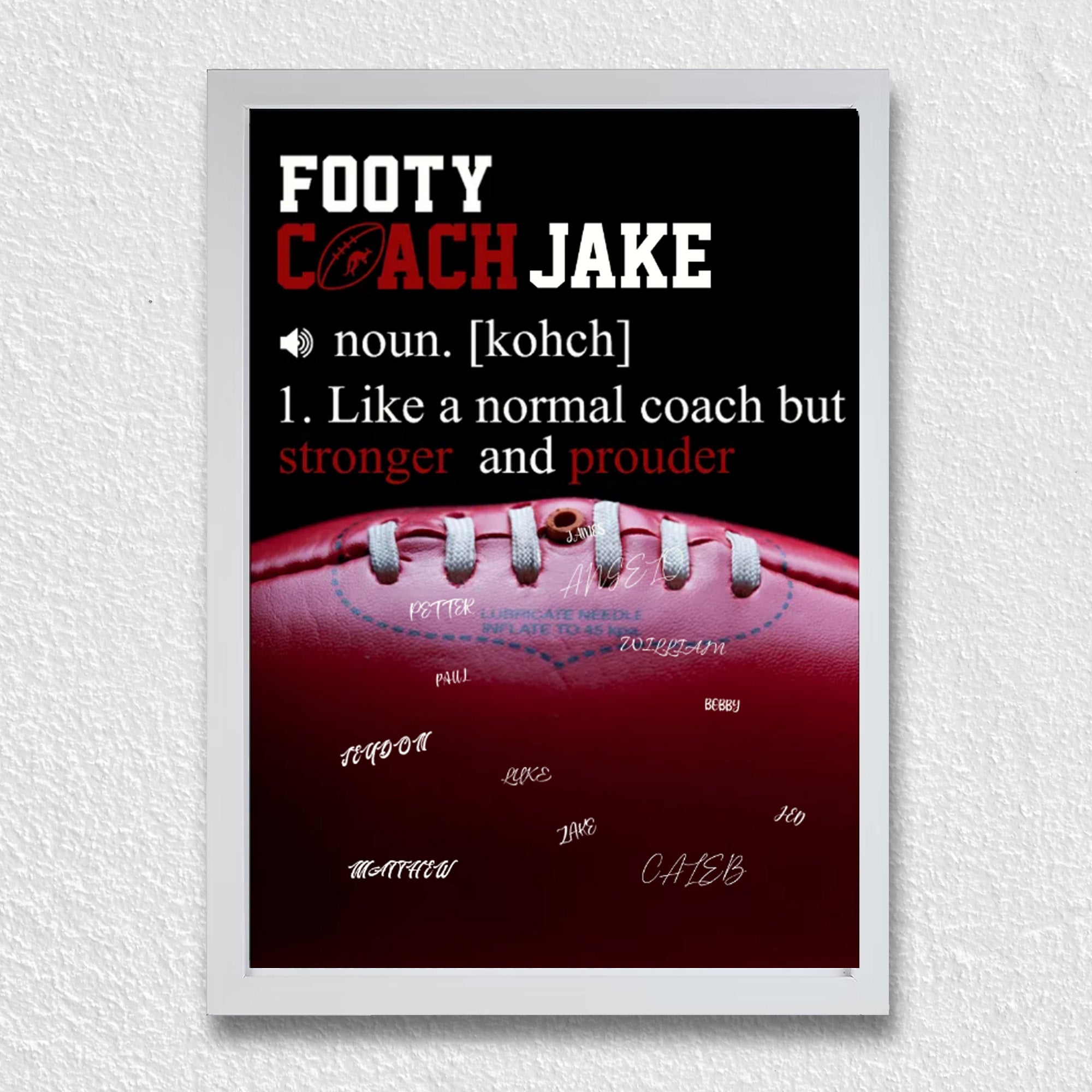 Personalised "Footy Coach Definition" Print + Frame | Givi Gifts