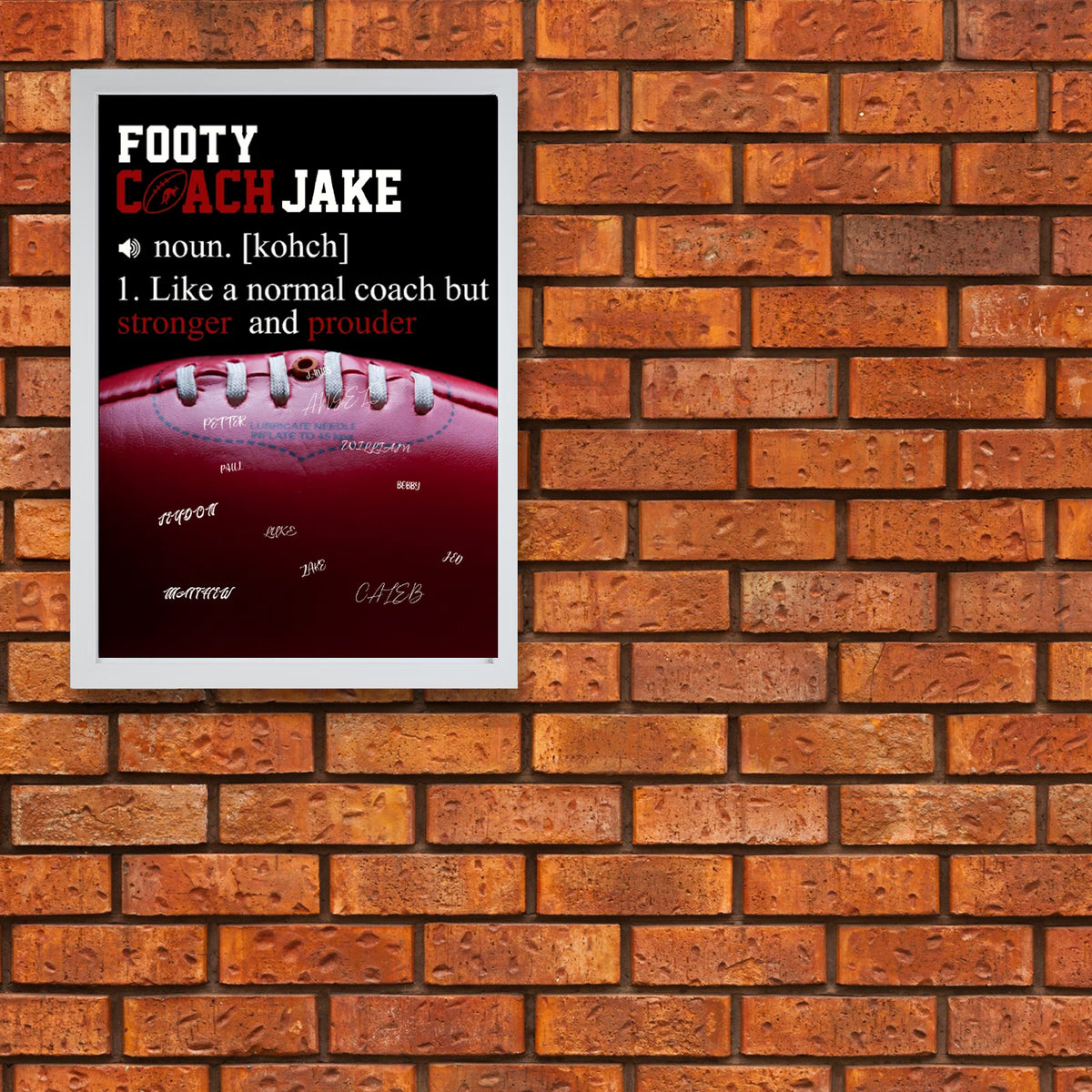 Personalised "Footy Coach Definition" Print + Frame | Givi Gifts