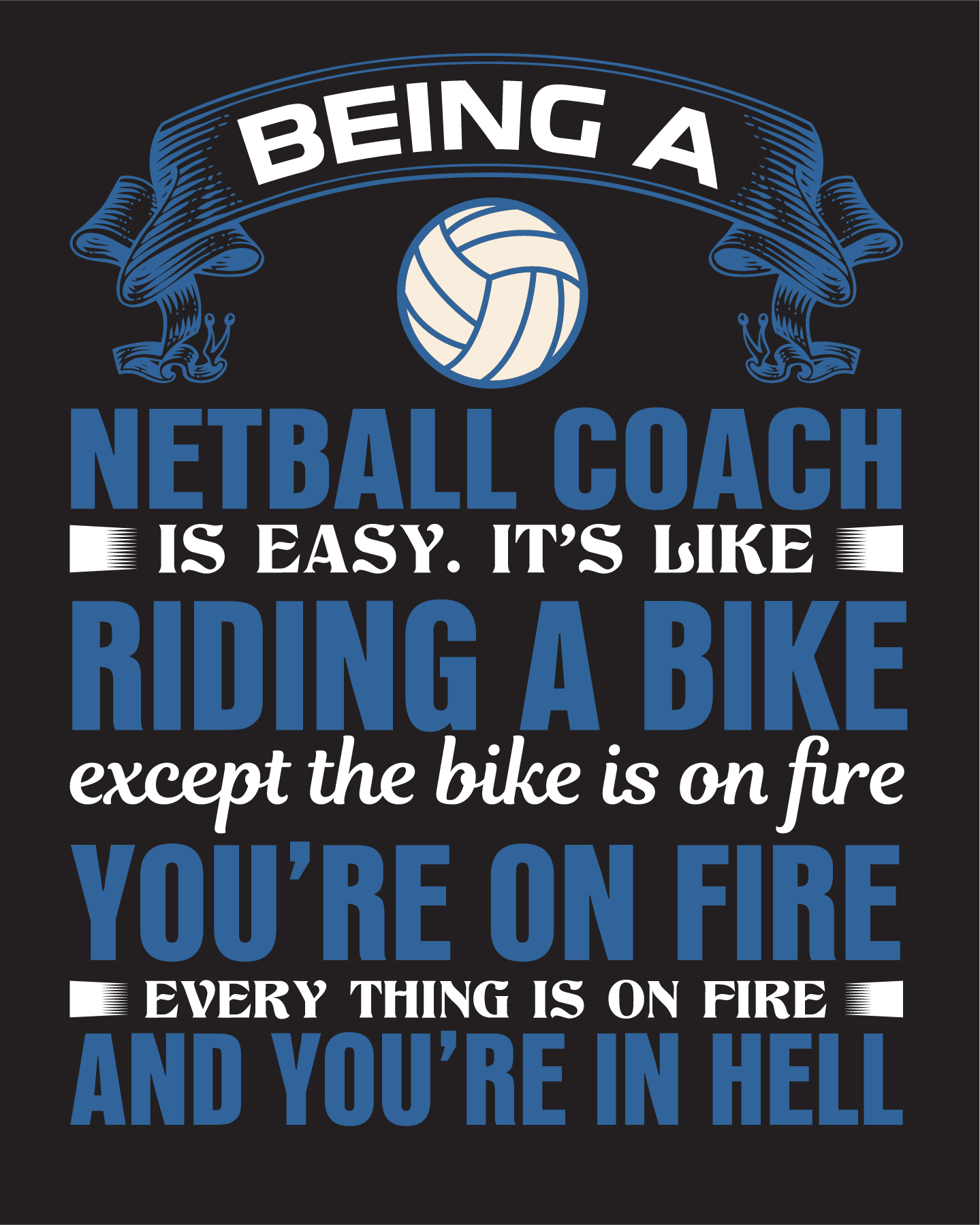 Personalised "Being A Netball Coach" Frame + Print | Givi Gifts