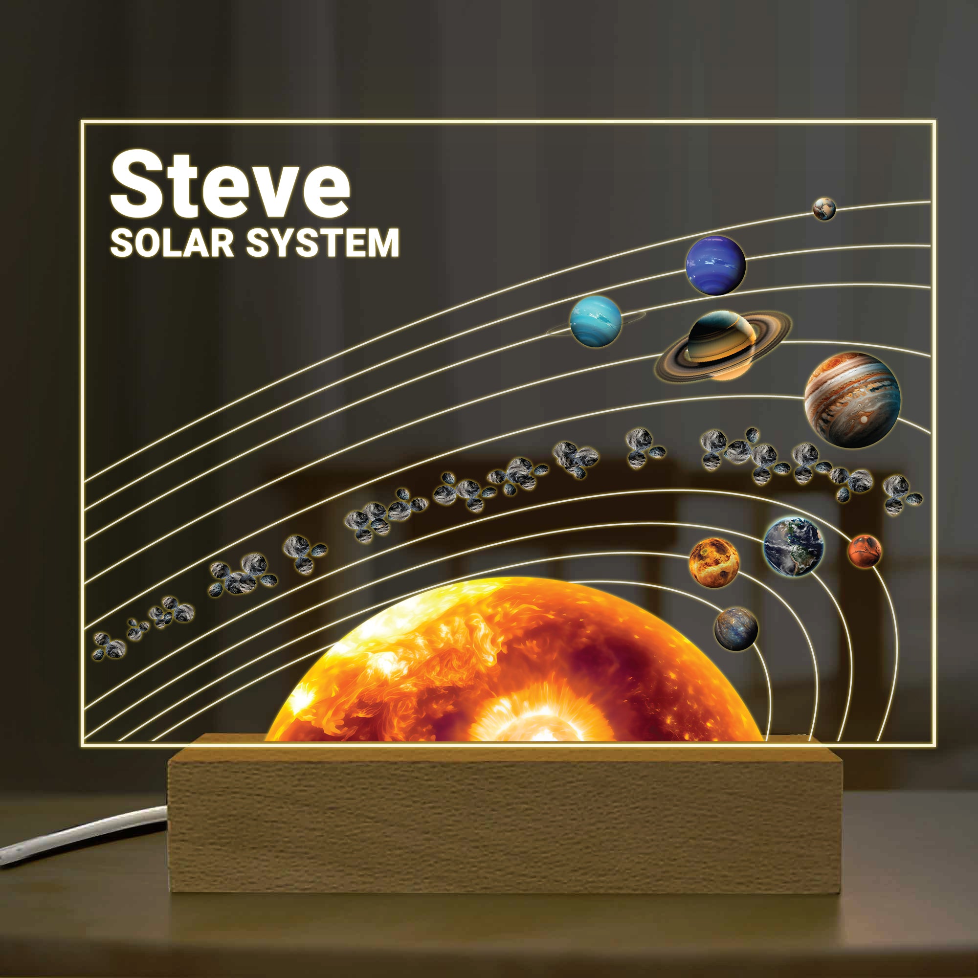 Personalised Solar System Night Light | Stand Options | Givi Gifts