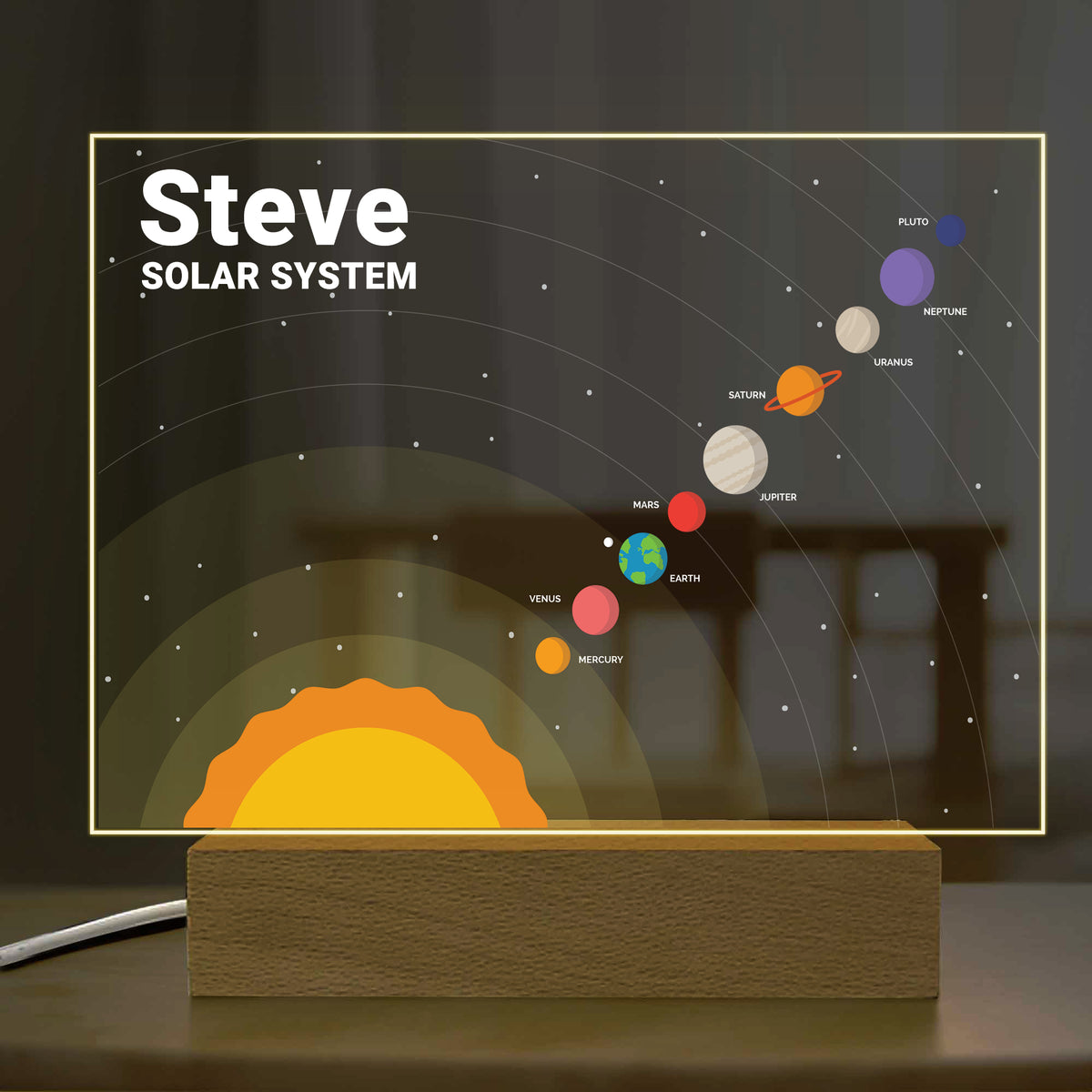 Personalised Solar System Night Light | Stand Options | Givi Gifts