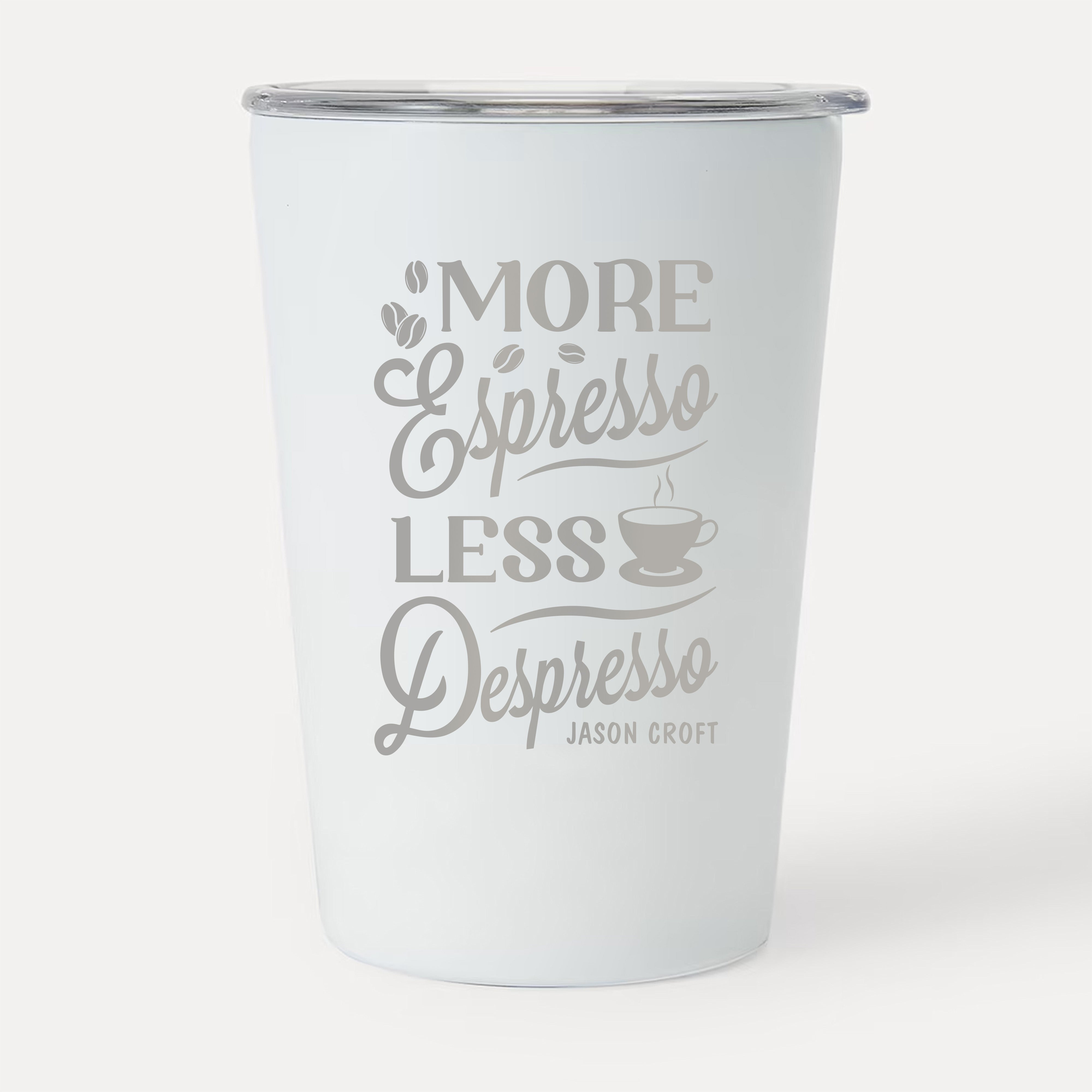 Personalised More Espresso Less Despresso Coffee Tumbler | Givi Gifts