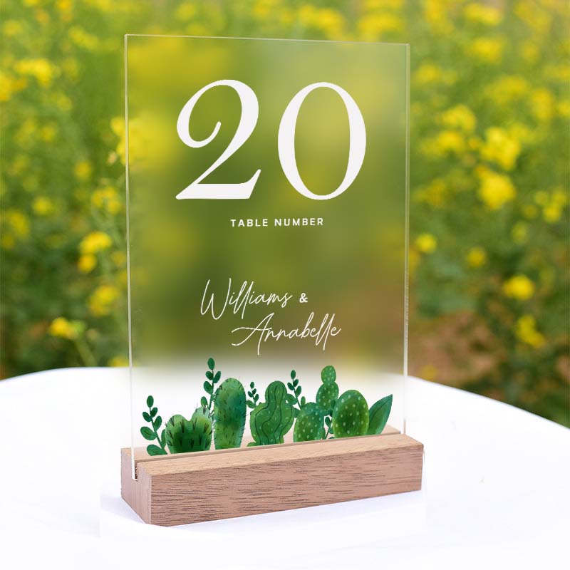 Cactus Table Number - Customisable and Personalised | Givi Gifts