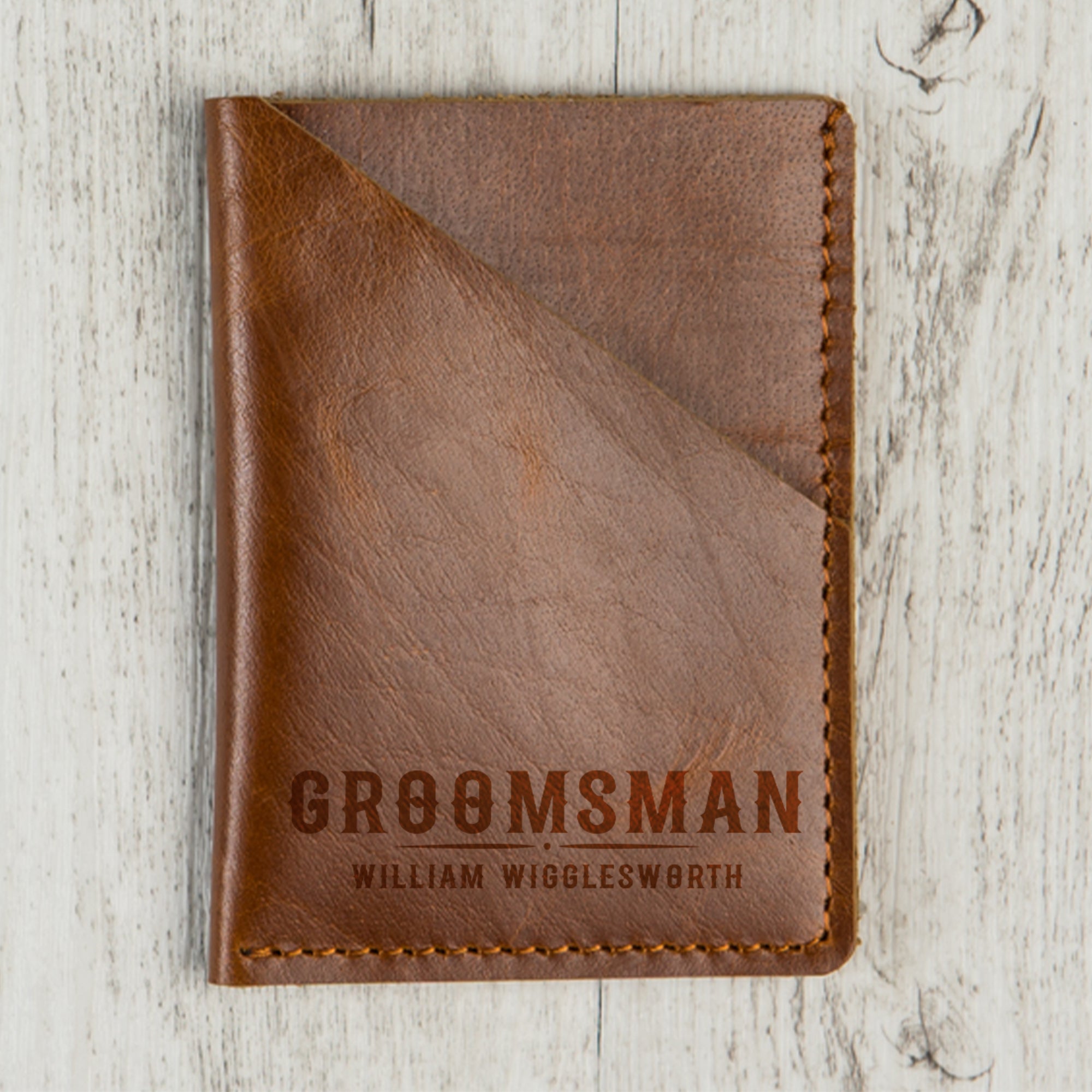 Personalised Wedding Full Grain Leather Card Holder | Givi Gifts