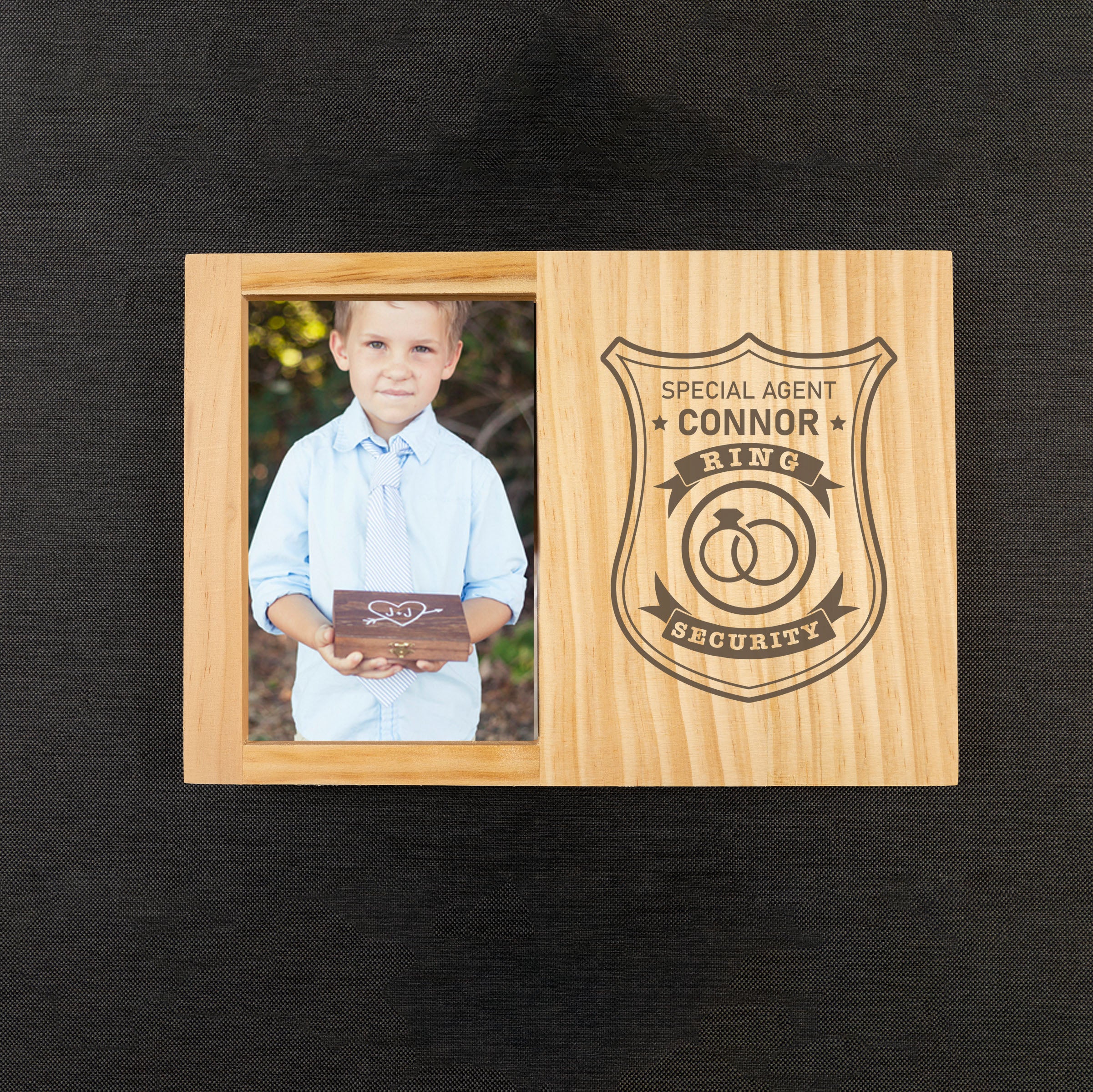 Personalised Ring Bearer Security Badge Frame | Givi Gifts