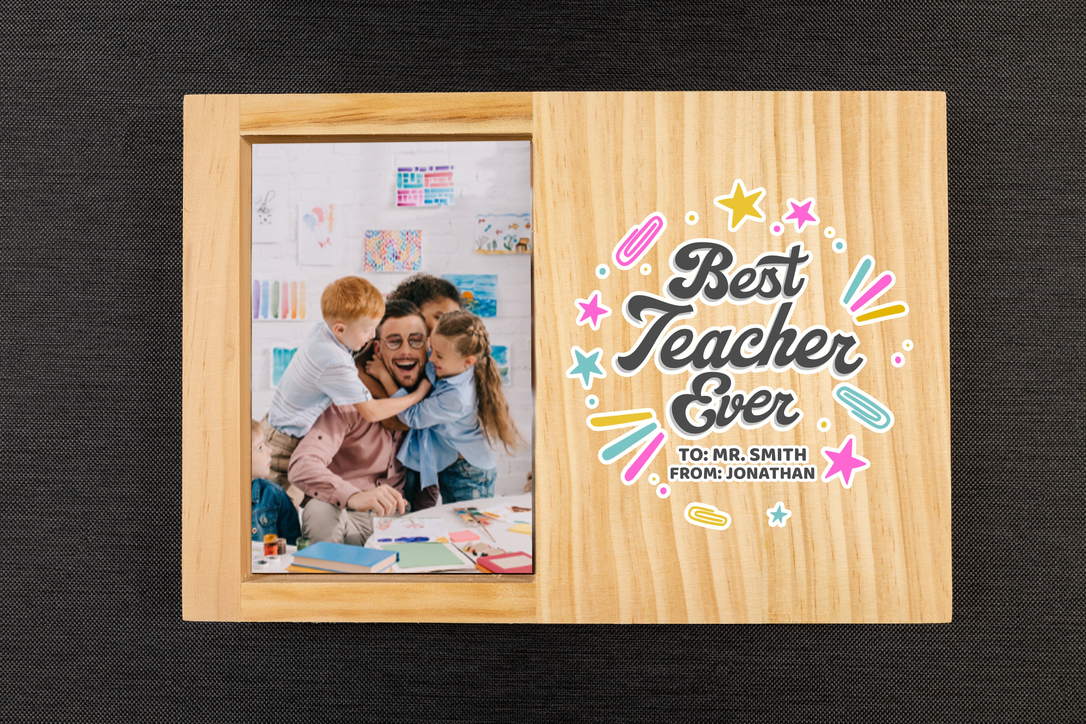 Personalised Colourful Best Teacher Ever Personalised Frame | Givi Gifts