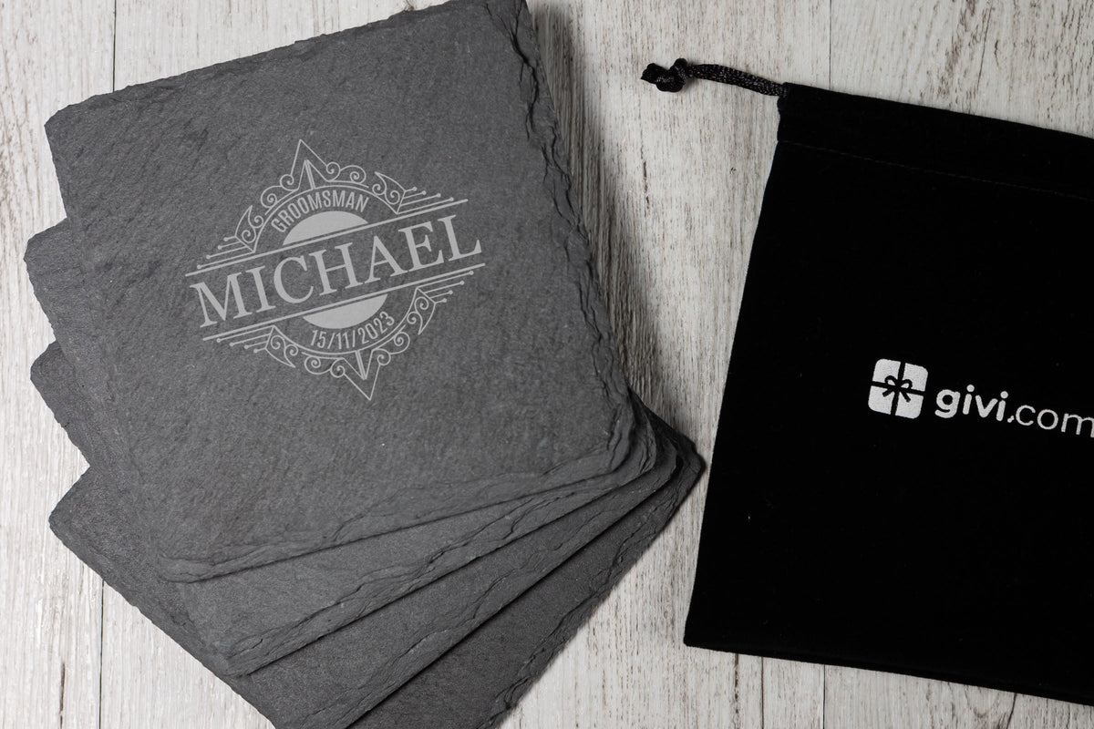 Navigator Personalised Slate Drinks Coasters - Set of 4 | Givi Gifts