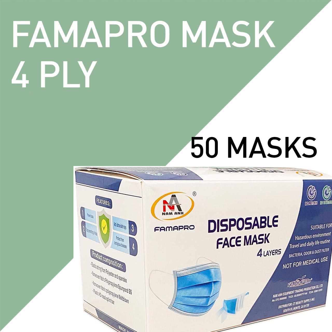 4Ply Famapro Disposable Masks - 50 Masks | Givi Gifts