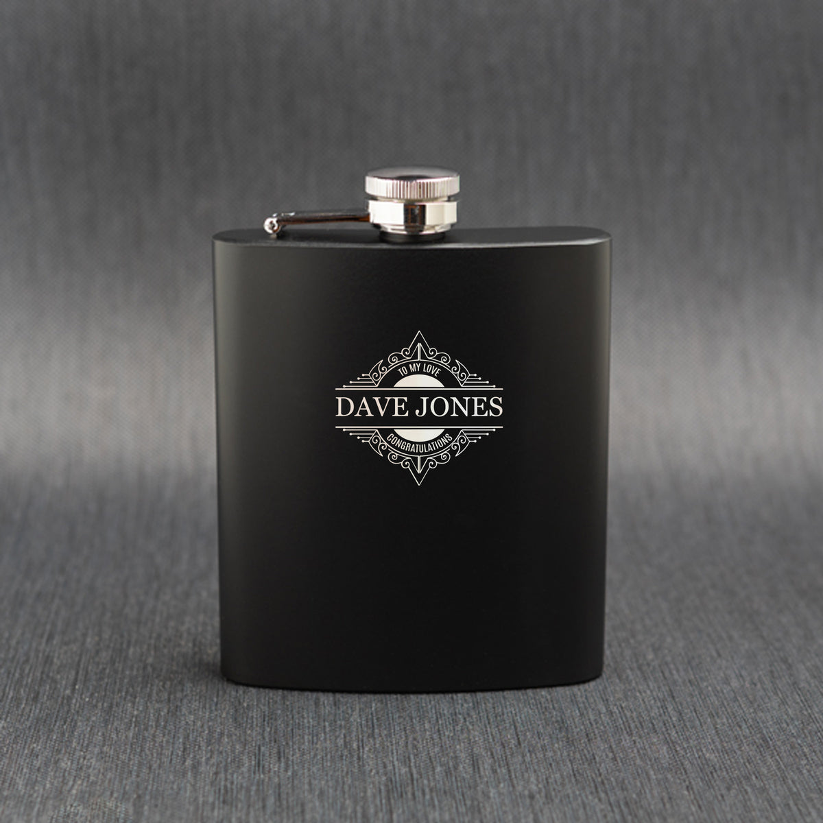 Navigator Personalised Black Flask 4 pc gift Set | Givi Gifts