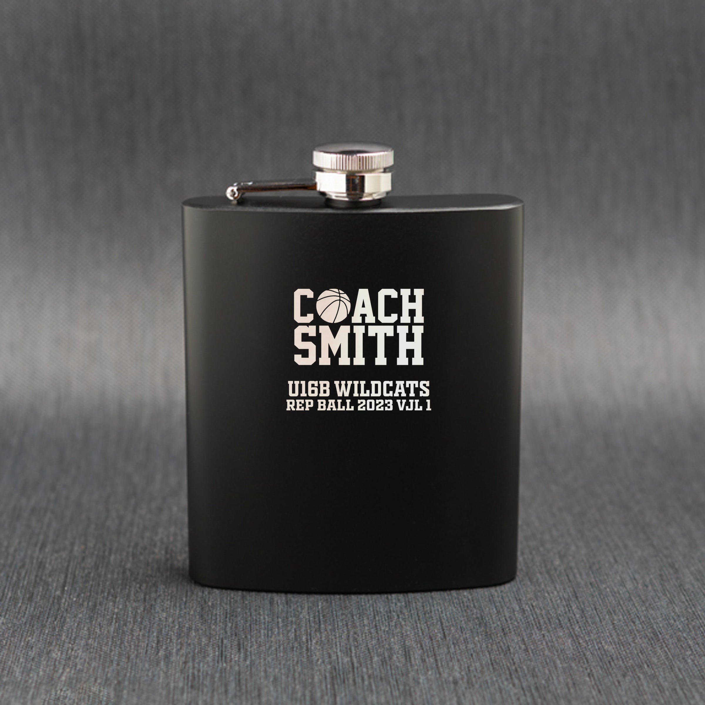 Black Flask 4 pc gift Set for Basketball or Soccer Coach | Givi Gifts