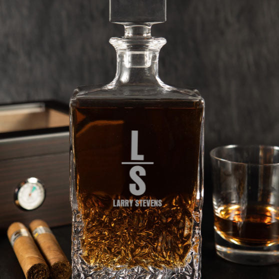 Linear Monogram Engraved Decanter - Choice from 5 Decanters | Givi Gifts