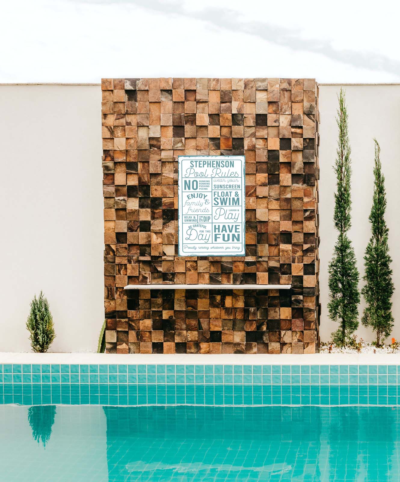 Blue Personalised Pool Rules Sign | Givi Gifts