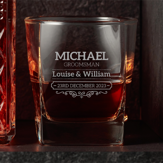 Classic Wedding Personalised Engraved Empire Spirit Glass | Givi Gifts