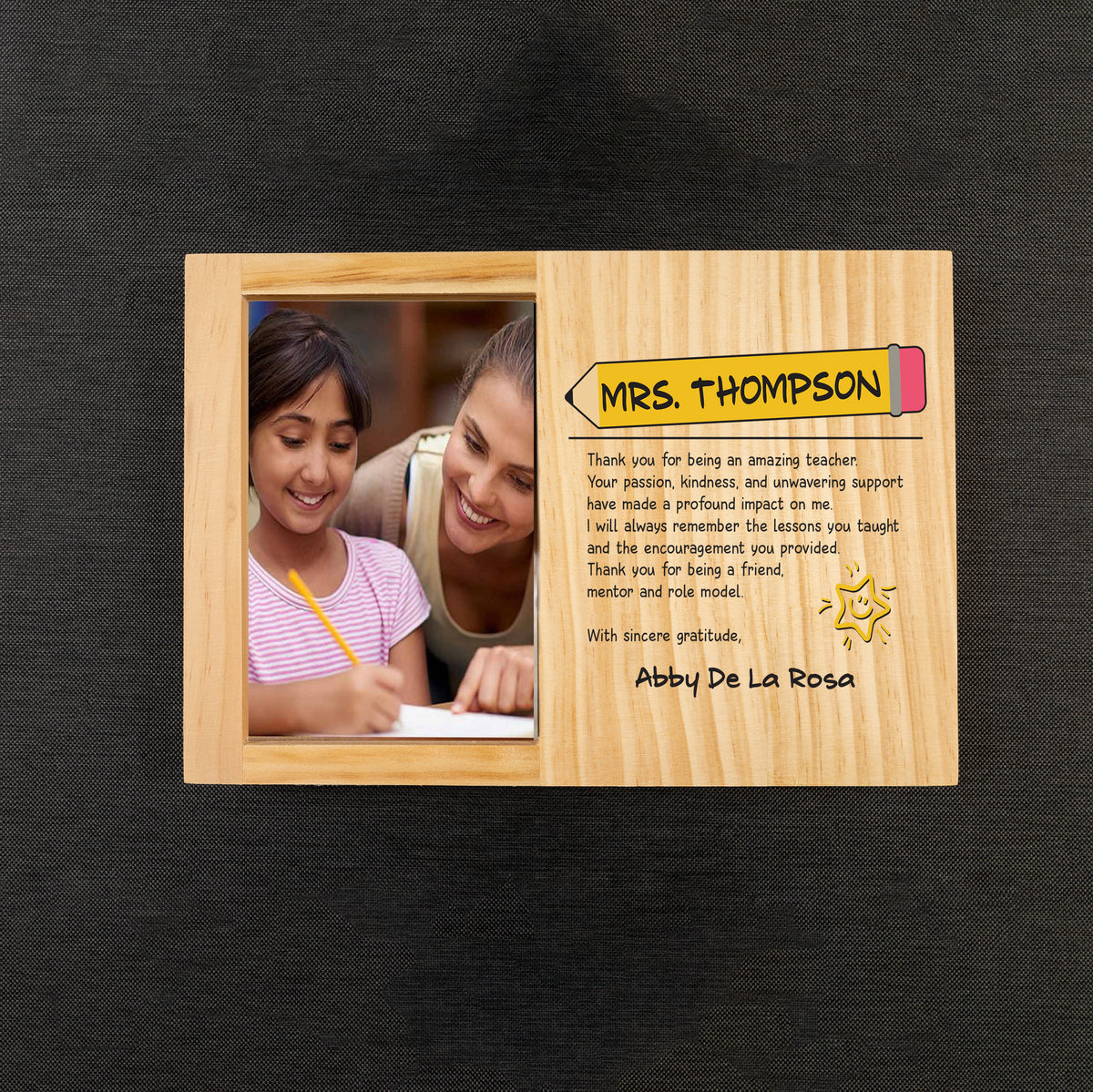 Students Personalised Message to Teacher Frame - 4 Styles | Givi Gifts